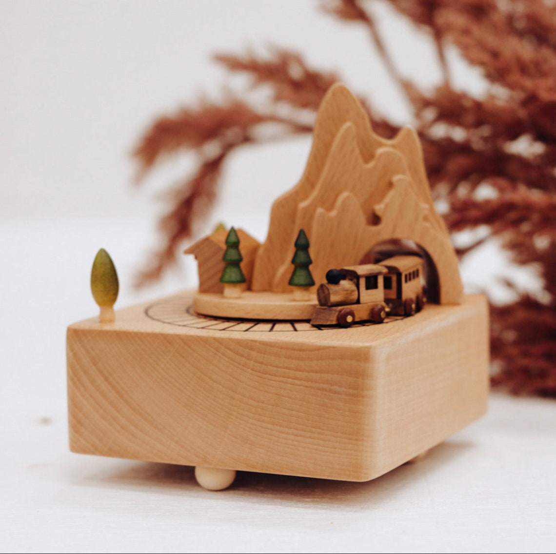 Wooden Musical Carousel Train - Etsy