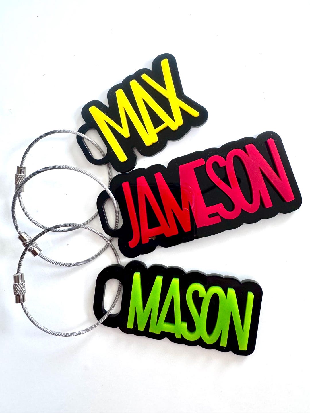 Bright Colors Backpack Name Tag | Acrylic Keychain Personalized ...