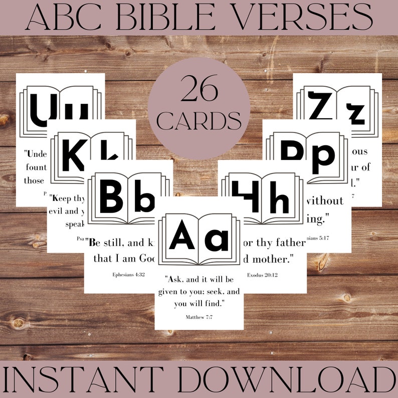 Alphabet Scripture Cards | 4x6 | Memorization | Bible Verses ...