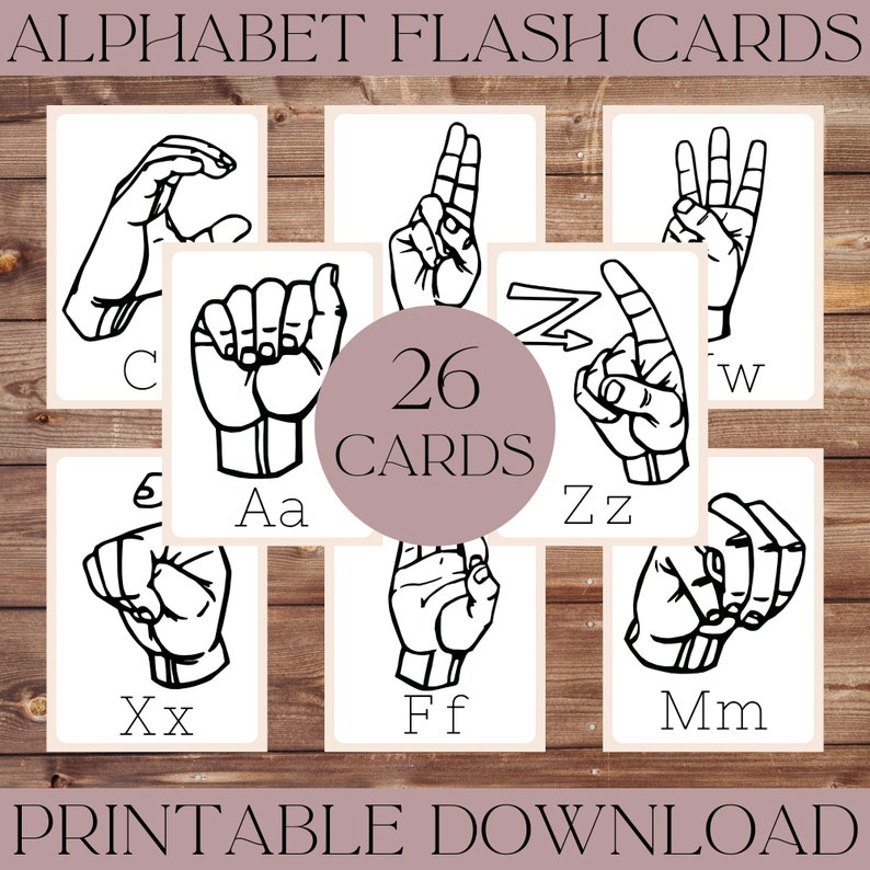 Sign Language Alphabet Flash Cards | ASL | Memorization | ABC | 5x7 ...
