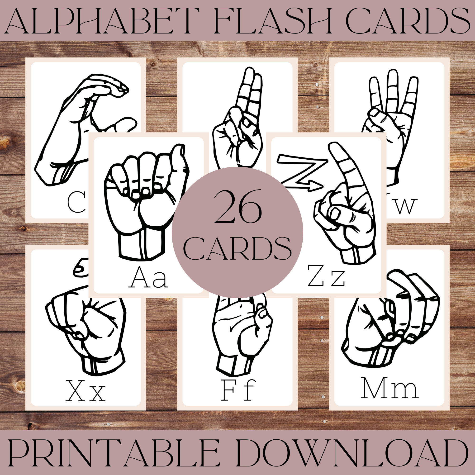 Sign Language Alphabet Flash Cards | ASL | Memorization | ABC | 5x7 ...