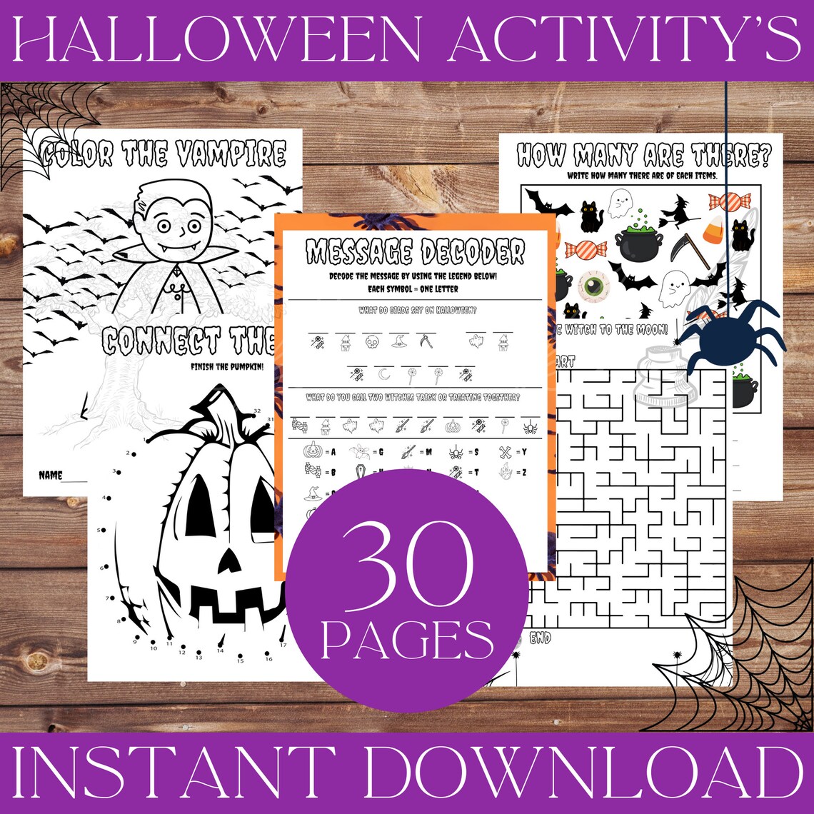 Halloween Activity Pack | Fun Engaging Activity Book | Coloring Pages ...