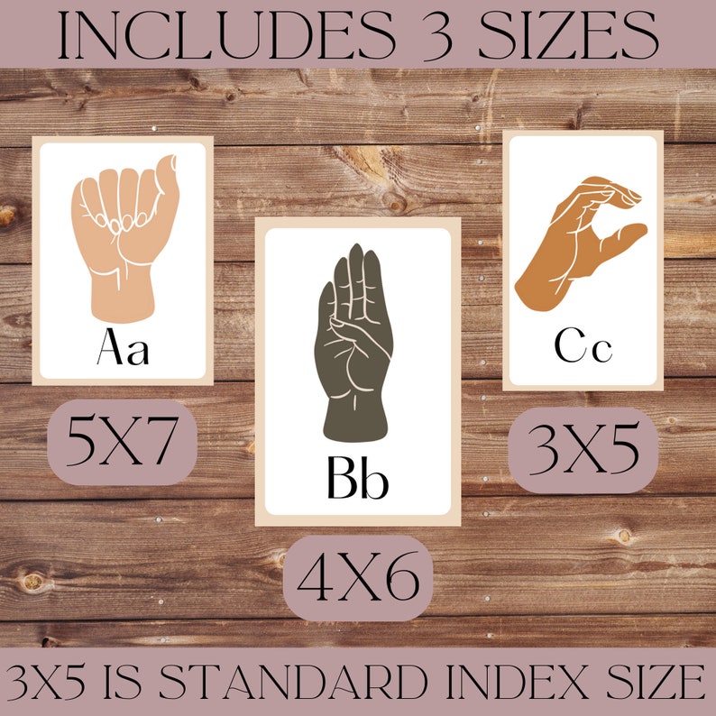 Sign Language Alphabet Flash Cards | ASL | Memorization | ABC | 5x7 ...