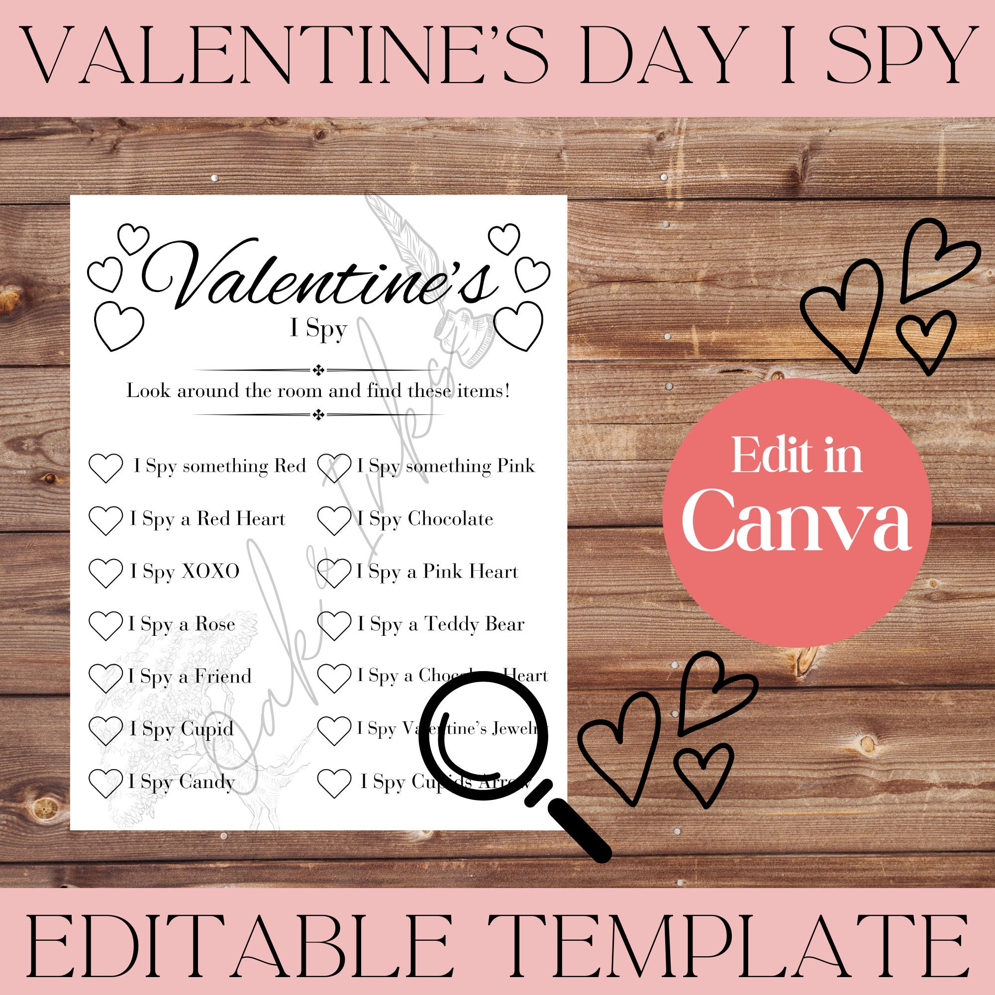 Editable Valentines Day I Spy | Printable I Spy for Kids | Valentines ...