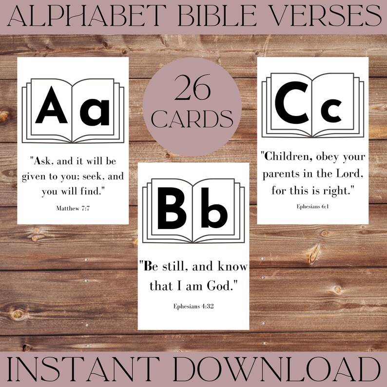 Alphabet Scripture Cards | 4x6 | Memorization | Bible Verses ...