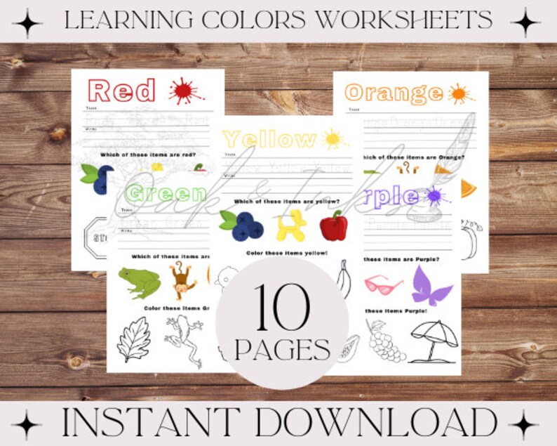 Learning Colors Color Worksheets Printable Kindergarten Tracing Prek ...