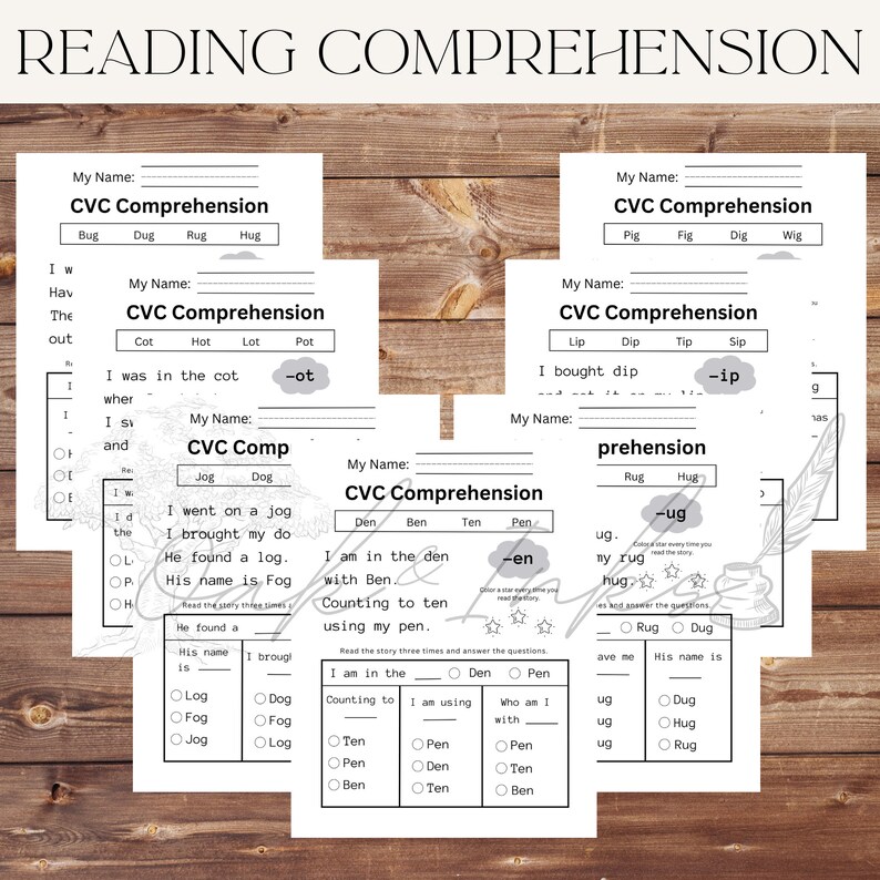CVC Reading Comprehension | Learning | Kindergarten | Homeschool | Easy ...