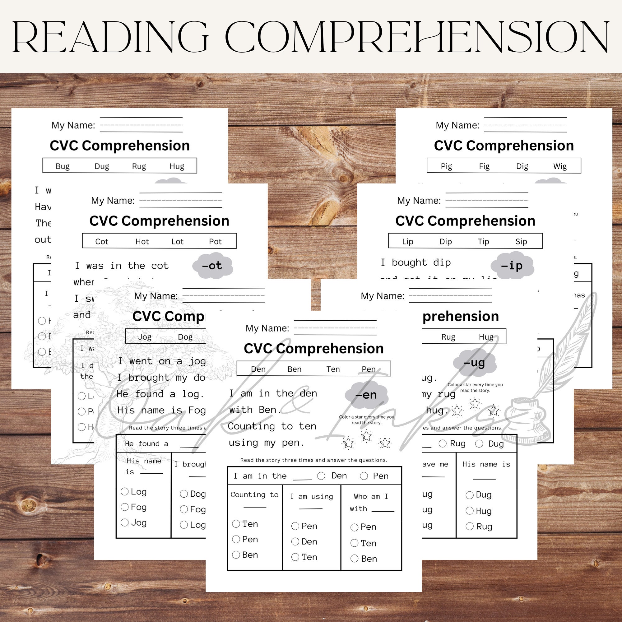 CVC Reading Comprehension | Learning | Kindergarten | Homeschool | Easy ...