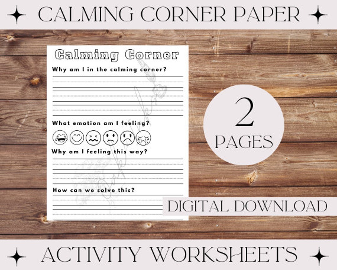 Calming Corner Worksheet | Emotion | Printable | Digital Down ...