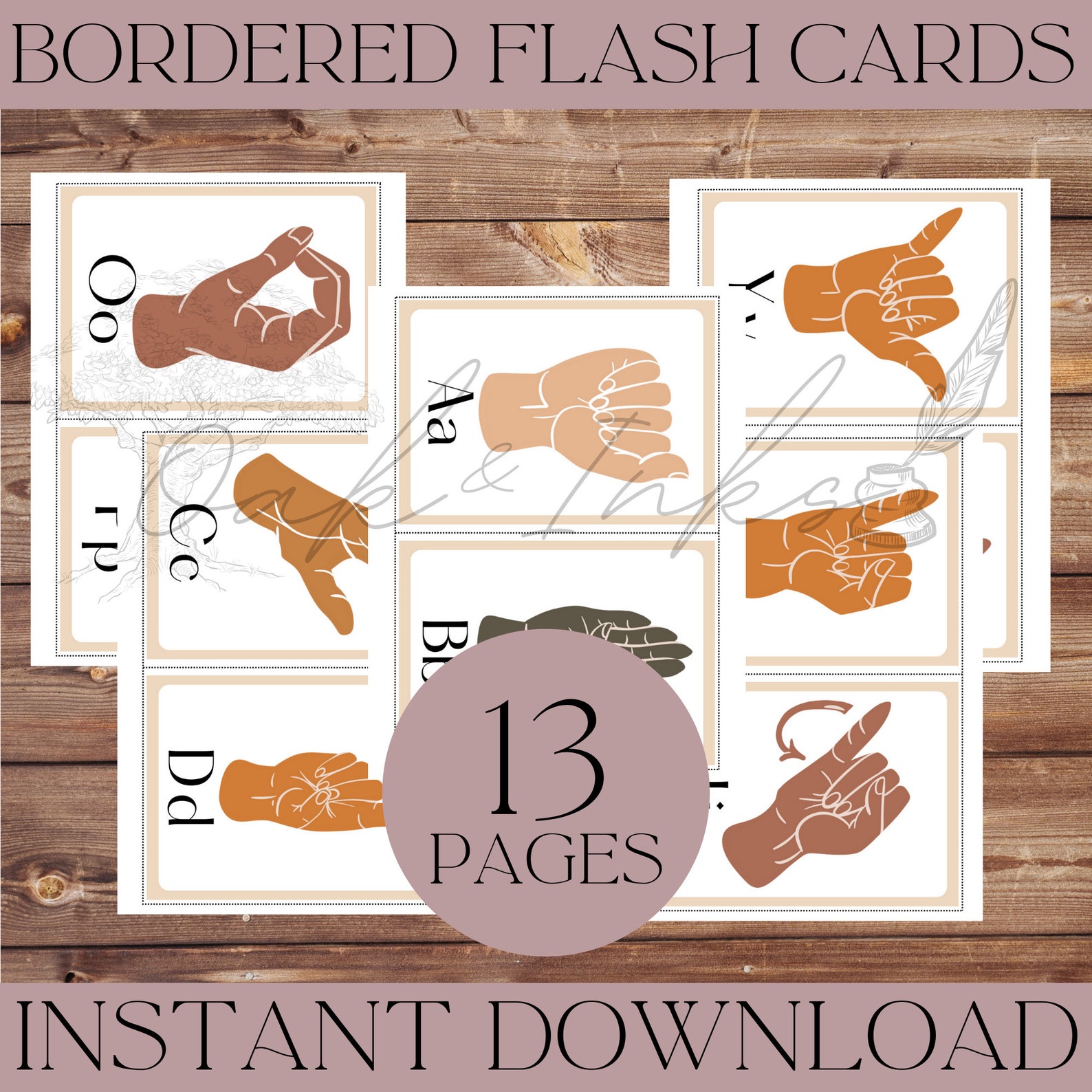 Sign Language Alphabet Flash Cards | ASL | Memorization | ABC | 5x7 ...