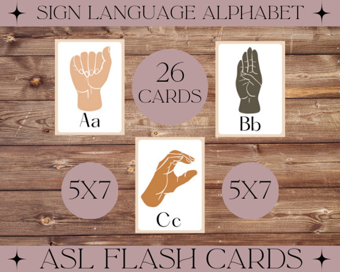 Sign Language Alphabet Flash Cards | ASL | Memorization | ABC | 5x7 ...