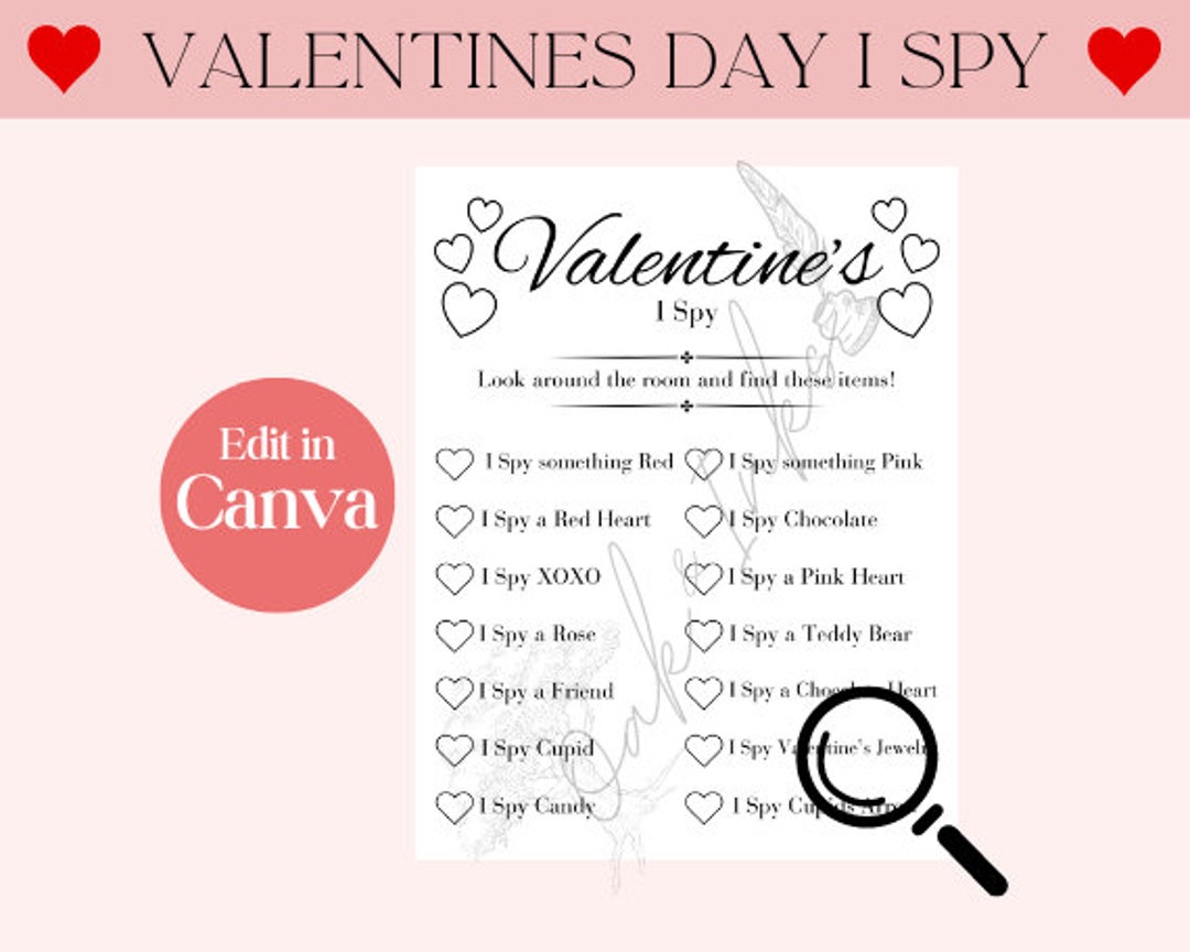 Editable Valentines Day I Spy | Printable I Spy for Kids | Valentines ...