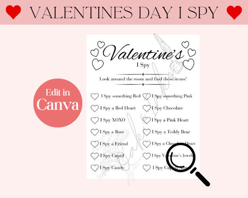 Editable Valentines Day I Spy | Printable I Spy for Kids | Valentines ...