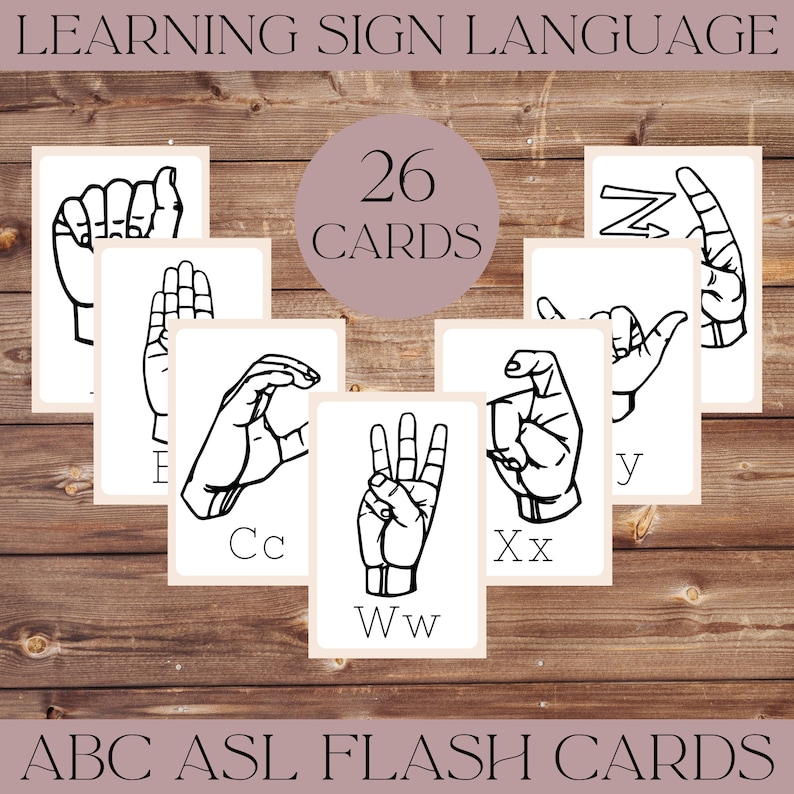 Sign Language Alphabet Flash Cards | ASL | Memorization | ABC | 4x6 ...