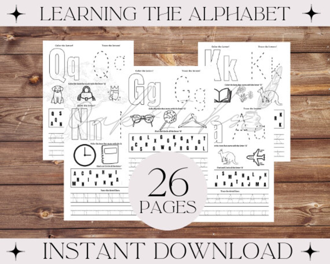 Learning the Alphabet Worksheets | Tracing | Coloring | Learning ...