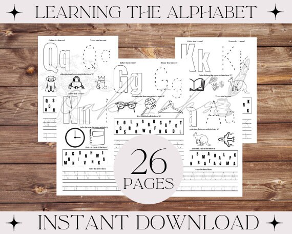 Learning the Alphabet Worksheets Tracing Coloring Learning Letters I ...
