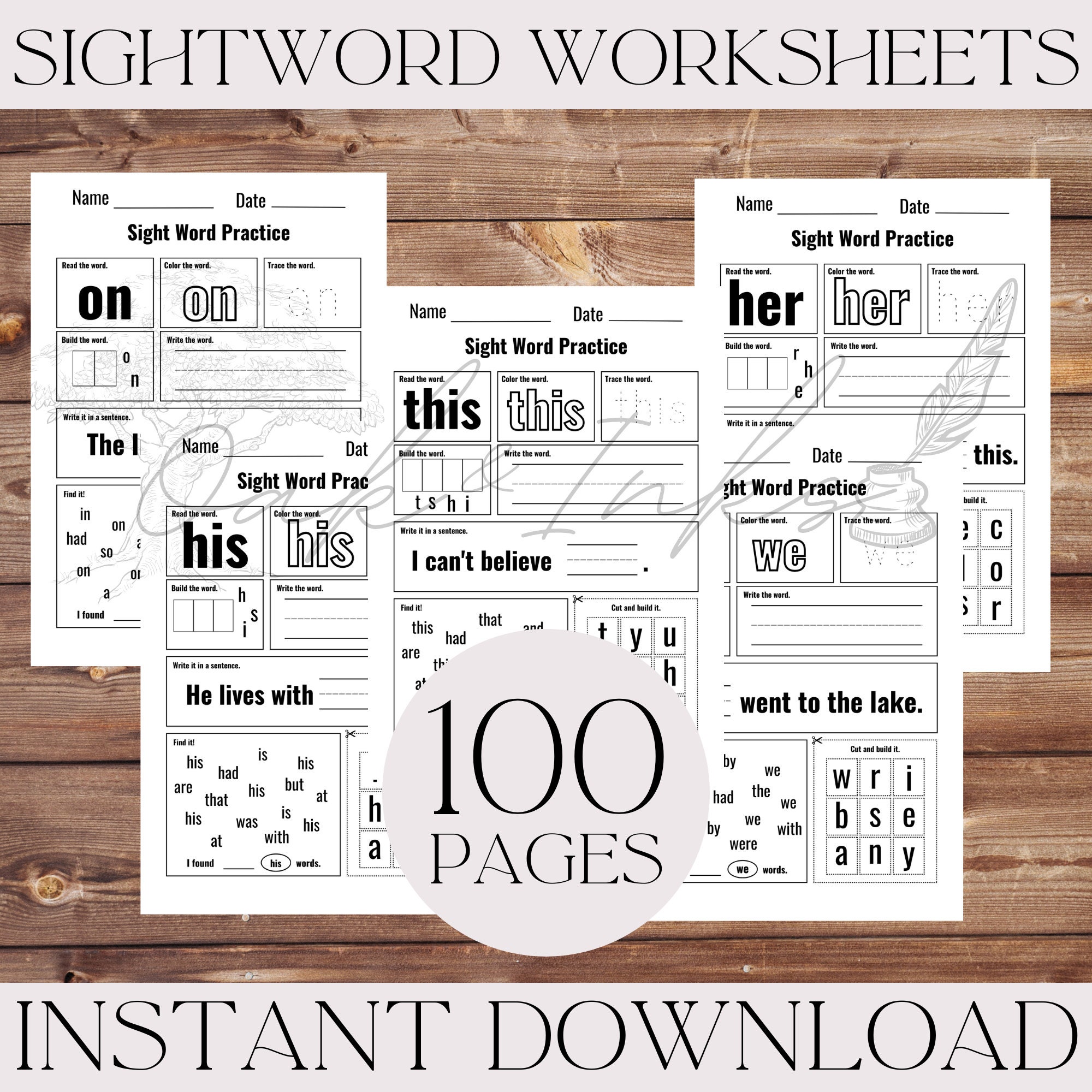 100 Printable Sight Words Worksheets | Learning | Kindergarten ...