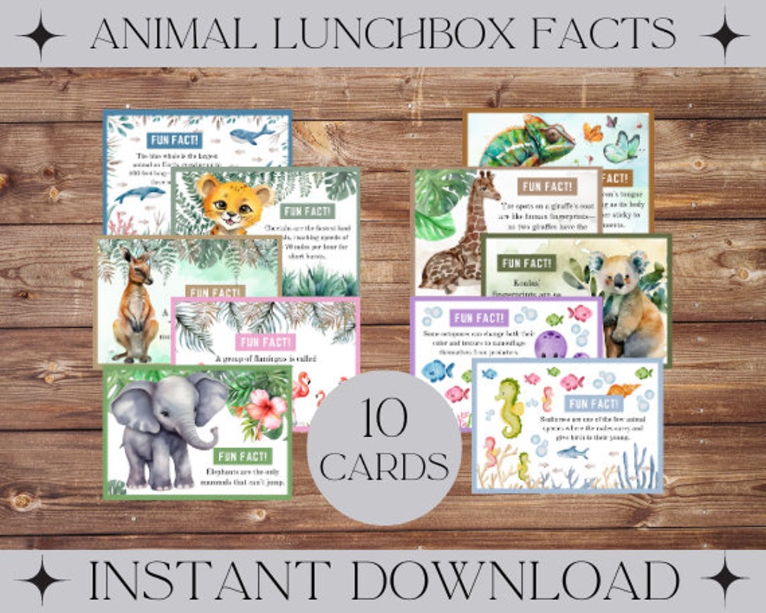 Animal Fun Facts | Lunchbox Notes | Kids | Flashcards | Fun Facts ...