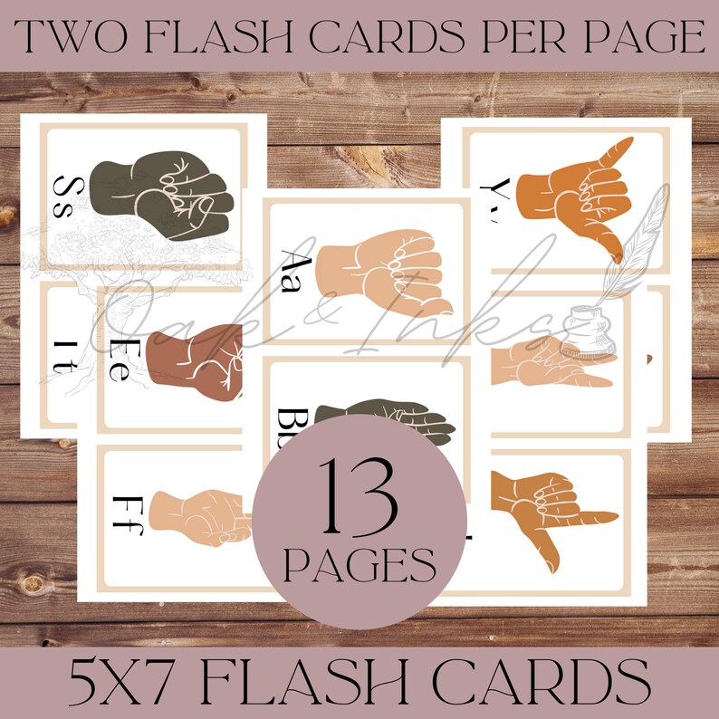 Sign Language Alphabet Flash Cards | ASL | Memorization | ABC | Bundle ...