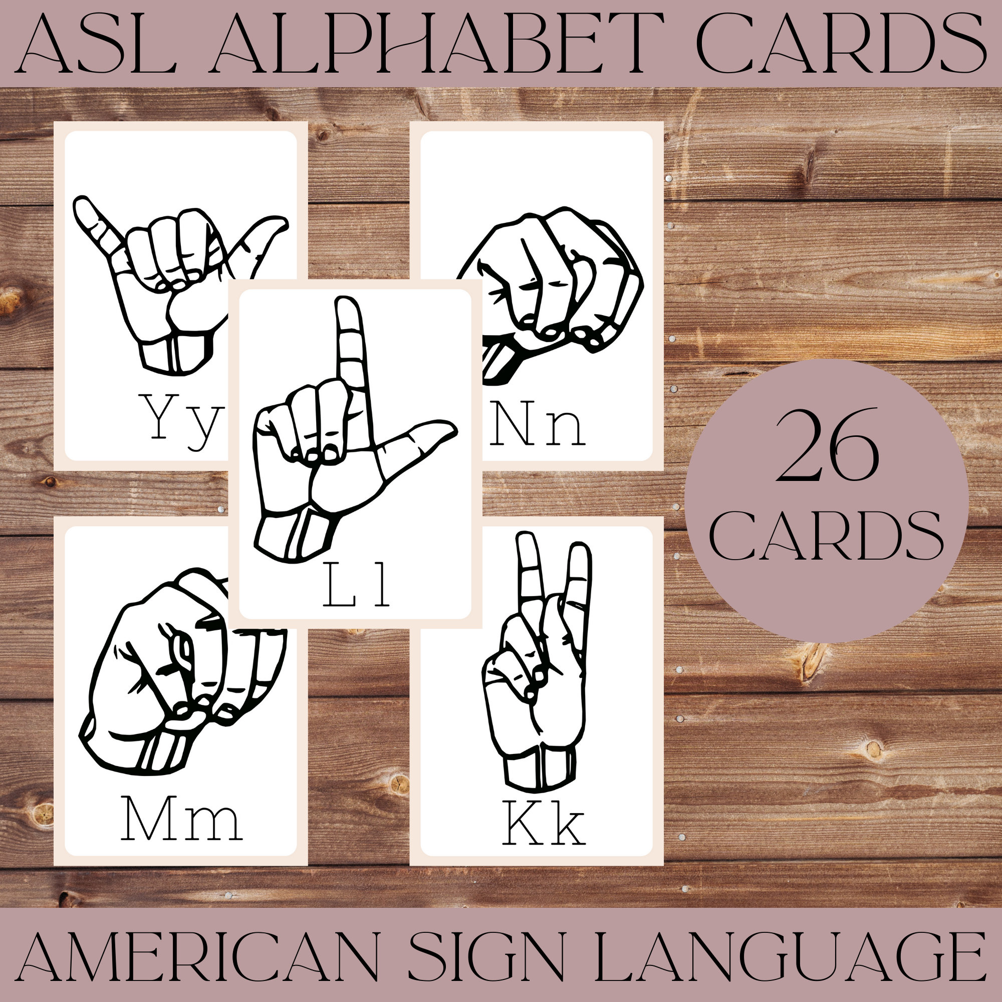Sign Language Alphabet Flash Cards | ASL | Memorization | ABC | 5x7 ...