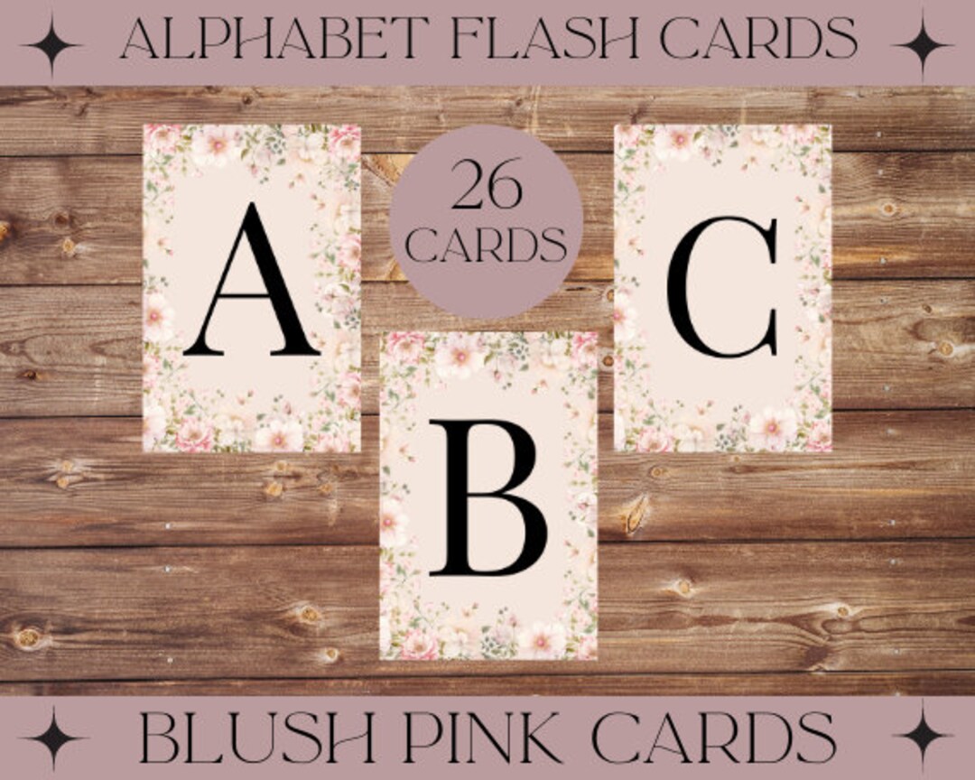 Blush Flower Alphabet Flash Cards | Alphabet | Memorization | ABC | 4x6 ...