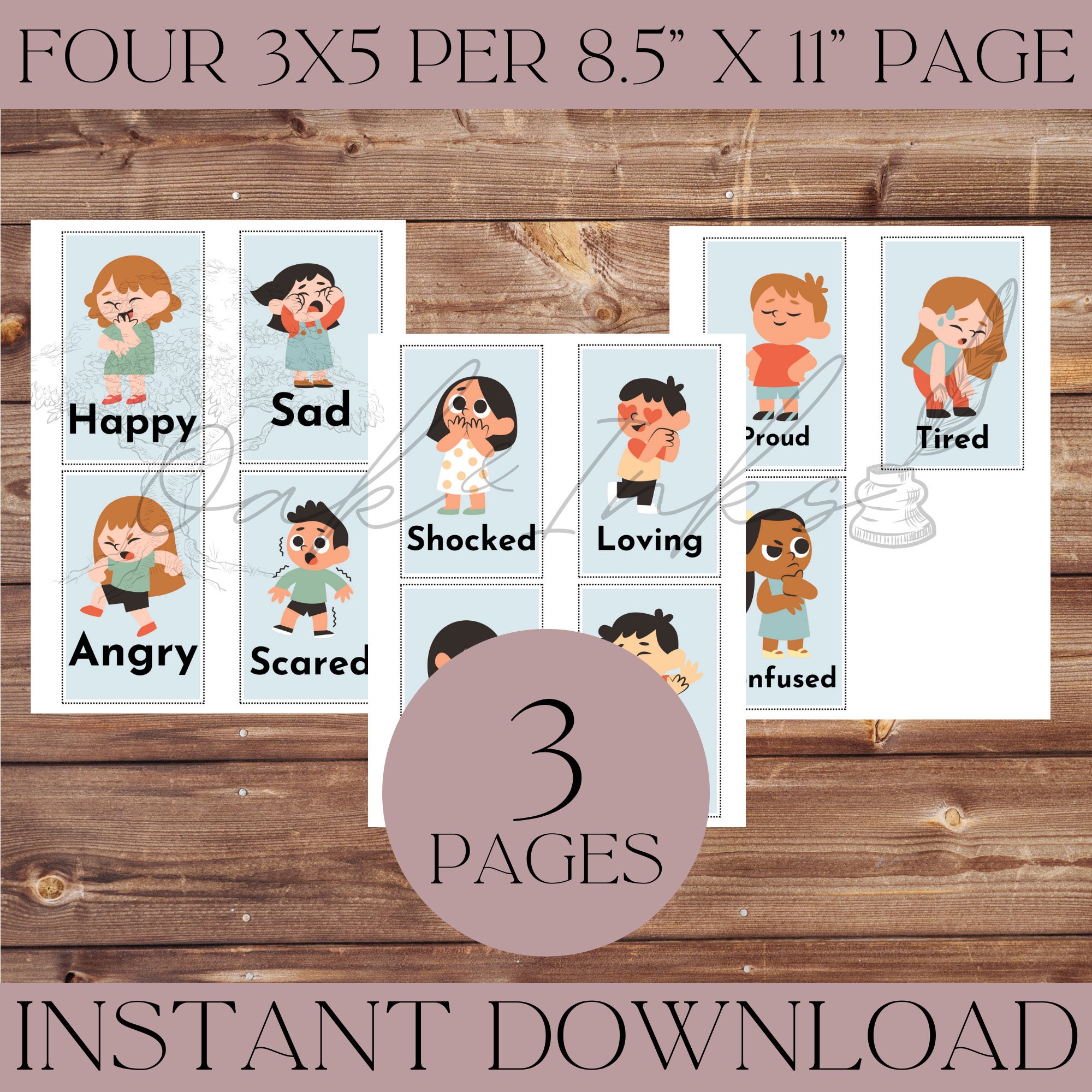 Emotion Flash Cards Learning Emotions Feelings Cards Expressing ...