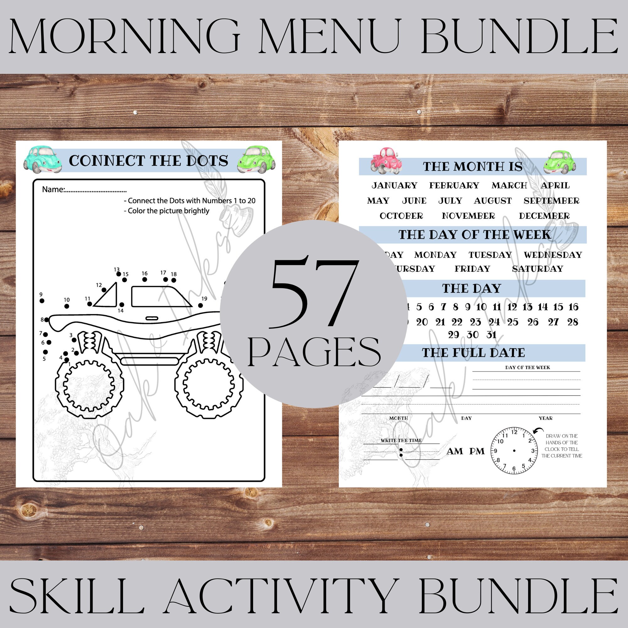 Car Morning Menu Preschool Kindergarten Homeschool - Etsy
