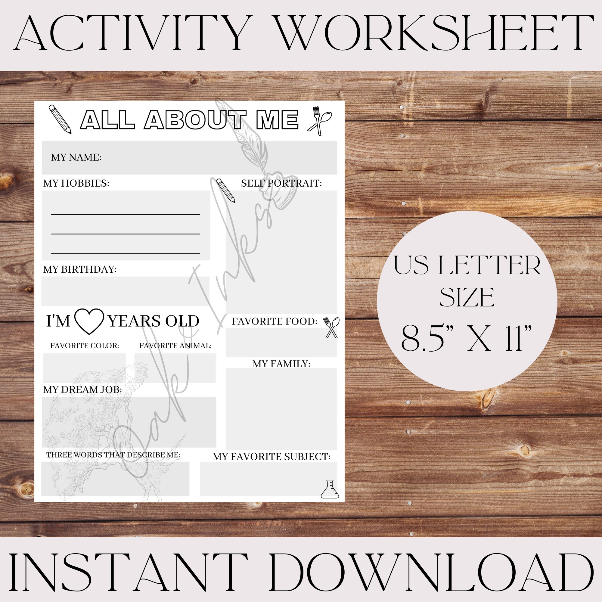 All About Me Worksheet | Gray | Printable | Kindergarten | Favorite ...