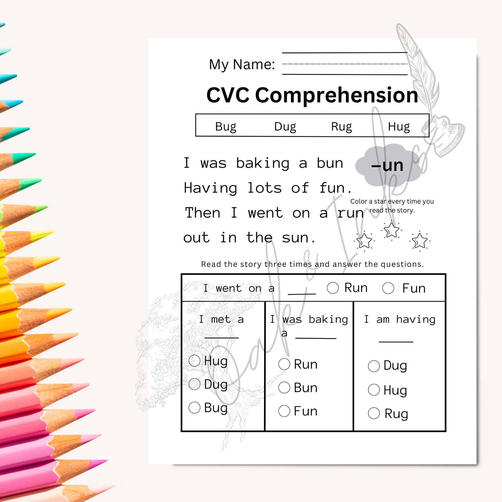CVC Reading Comprehension | Learning | Kindergarten | Homeschool | Easy ...