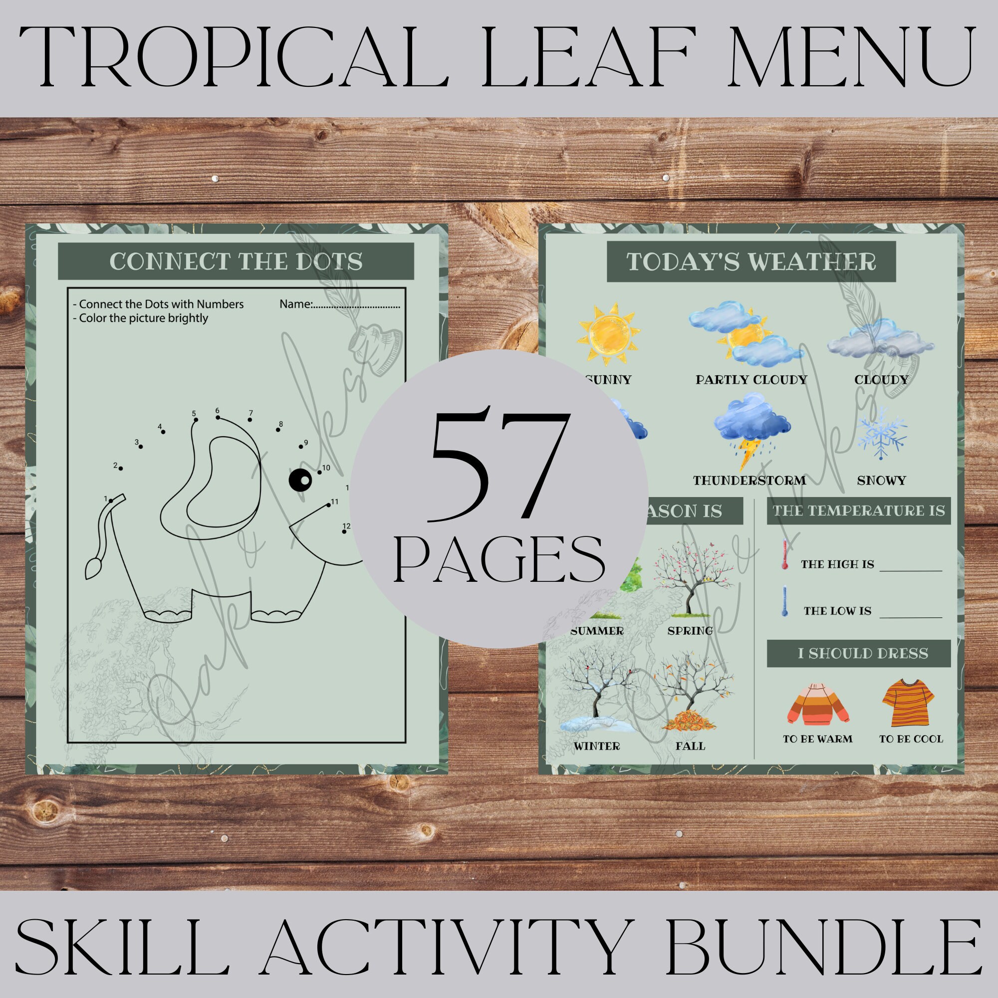 Tropical Leaf Morning Menu Jungle Theme Kindergarten Homeschool Morning ...