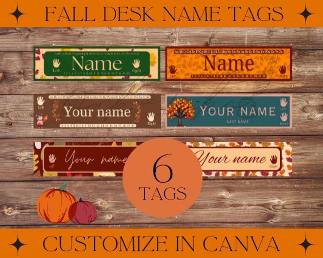 Fall Desk Name Tags | Name Plates | School | Kindergarten | Theme ...