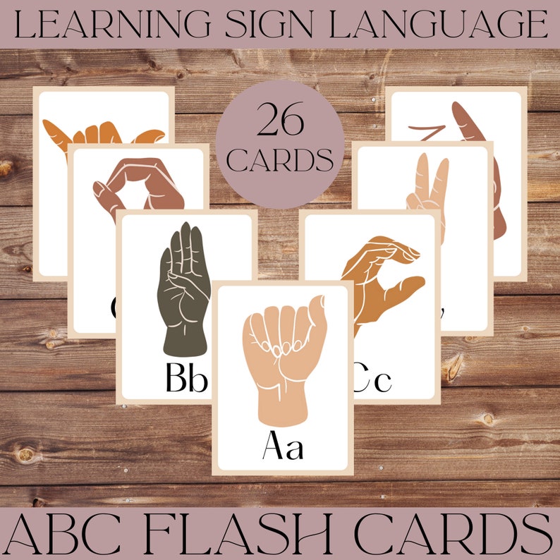 Sign Language Alphabet Flash Cards | ASL | Memorization | ABC | 5x7 ...