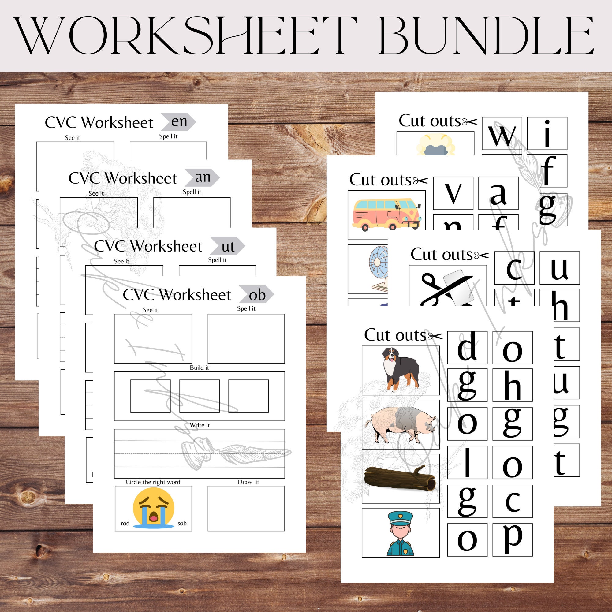 CVC Reading Comprehension Bundle Learning Kindergarten Homeschool Easy ...