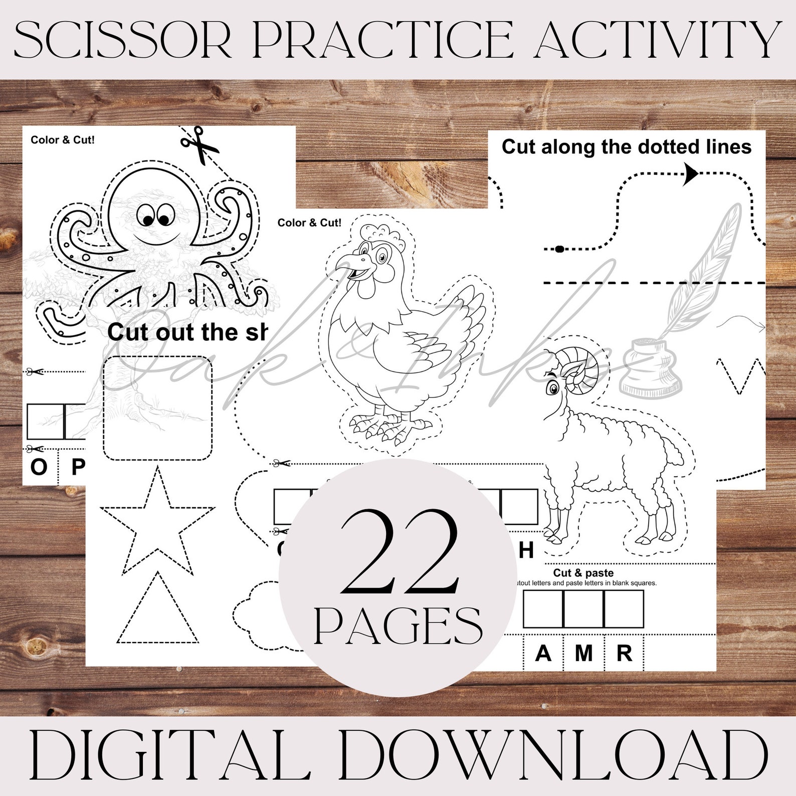 Scissor Practice Worksheets | Printable | Kindergarten | Cutting ...