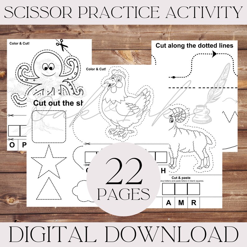 Scissor Practice Worksheets | Printable | Kindergarten | Cutting ...