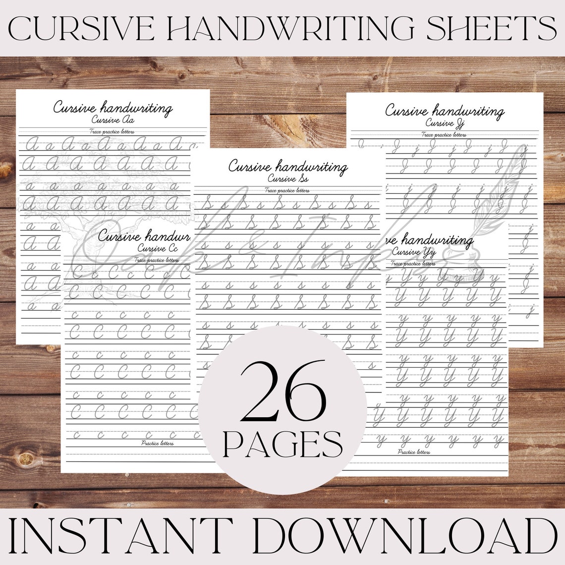 Cursive Alphabet Practice Sheets Tracing Neat Handwriting Alphabet ...