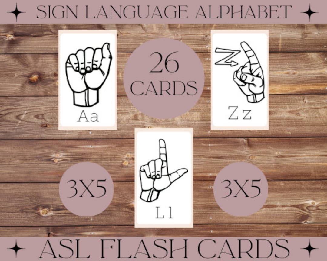 Sign Language Alphabet Flash Cards | ASL | Memorization | ABC | 3X5 ...