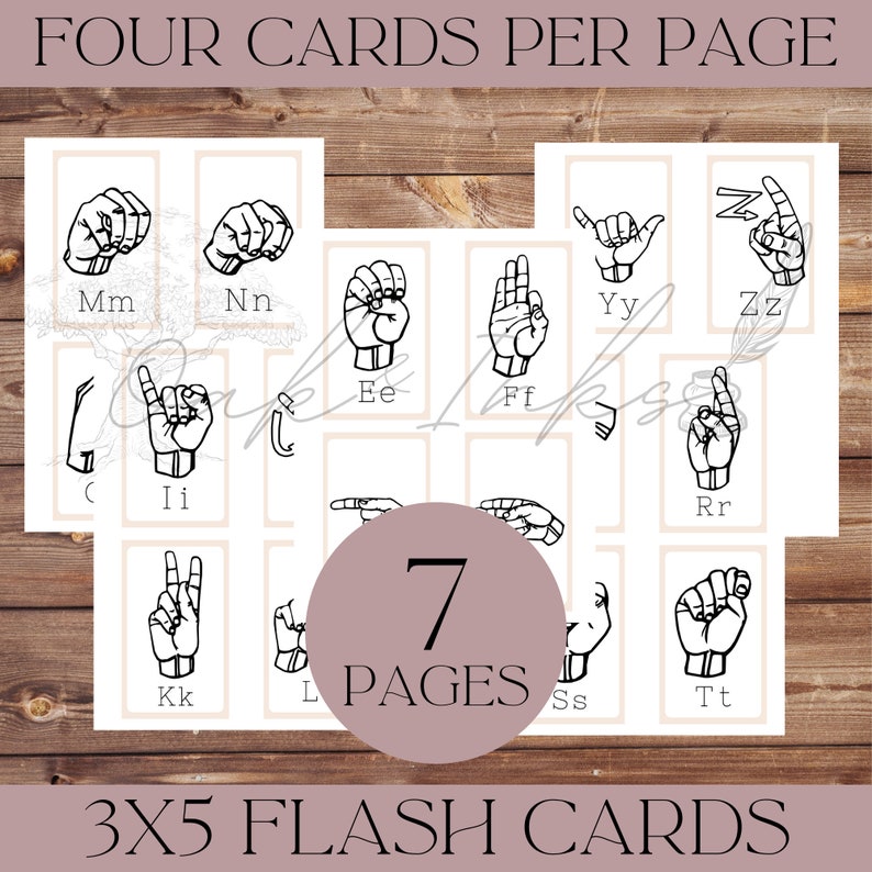 Sign Language Alphabet Flash Cards | ASL | Memorization | ABC | Bundle ...