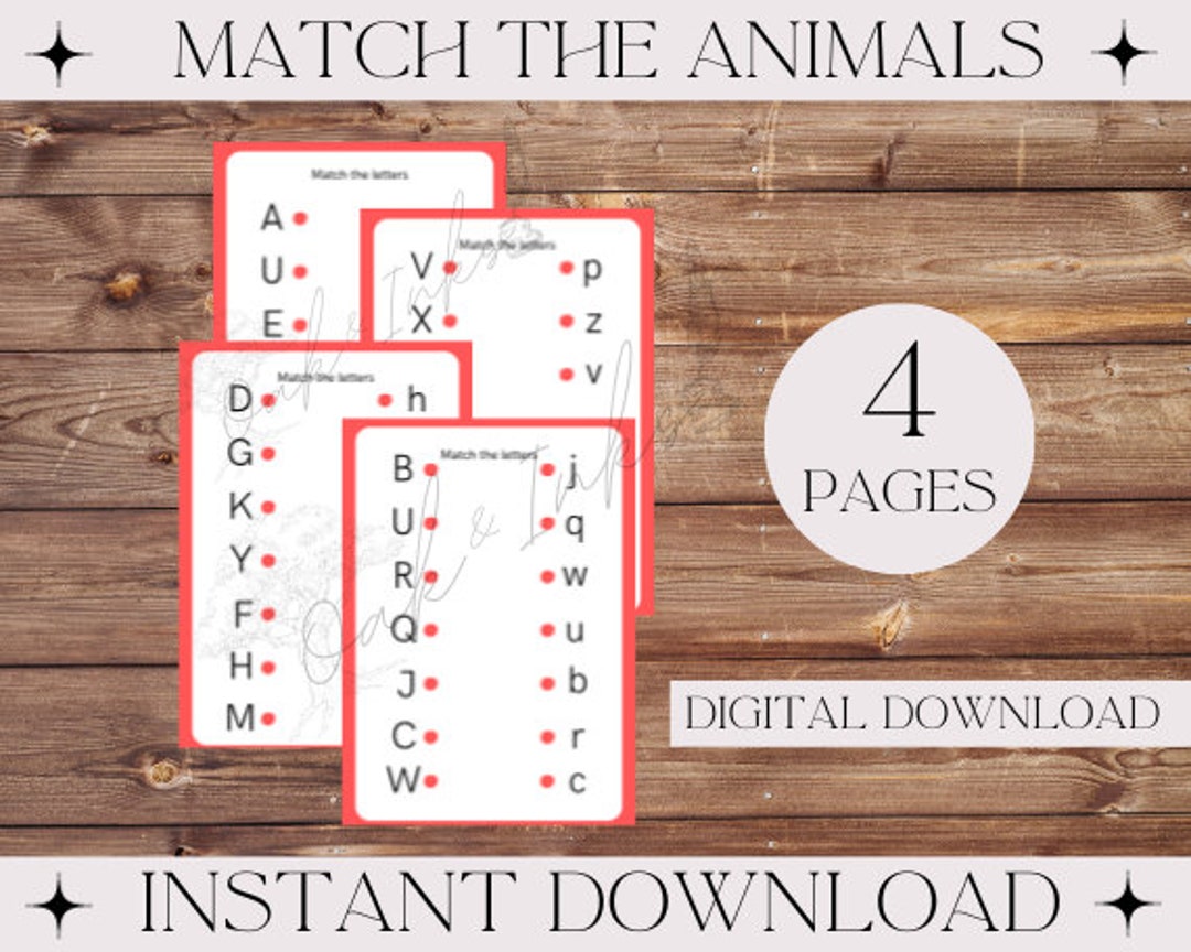 Alphabet Connect Uppercase to Lowercase Letters | Printable | Digital ...