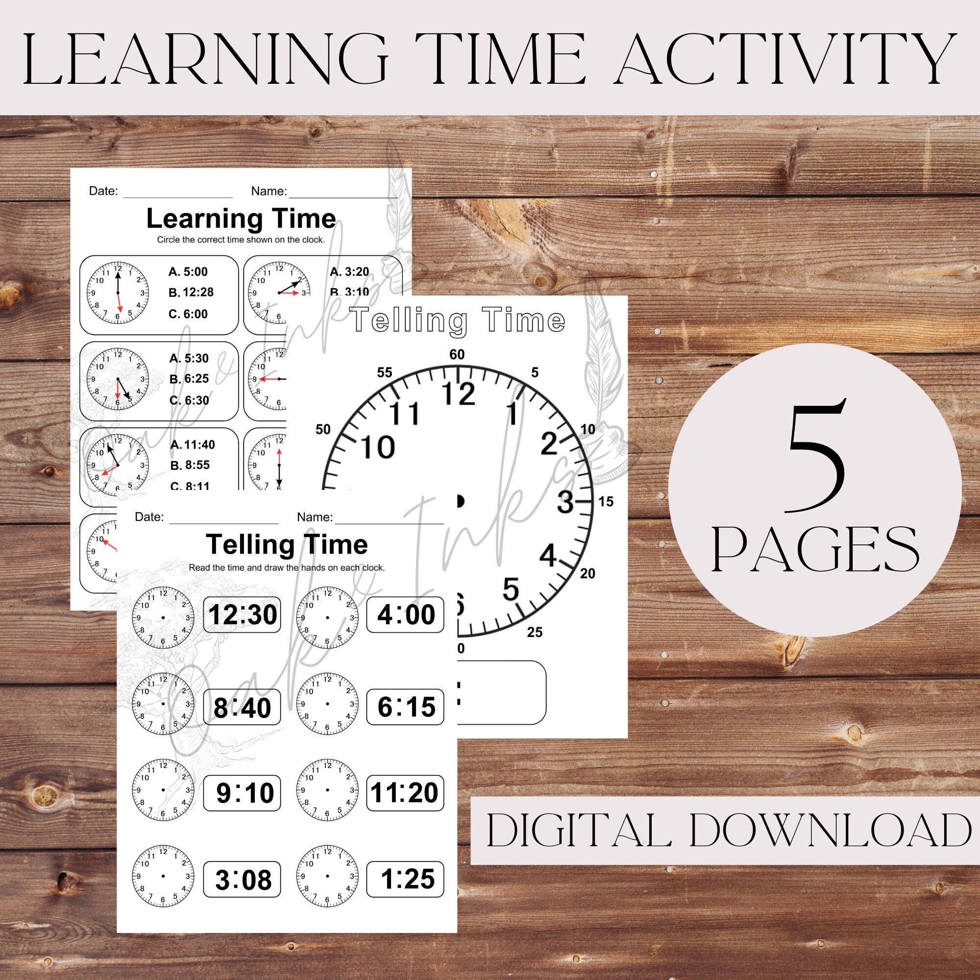 Telling Time Worksheets | Learning to Tell Time | Activity | Early ...