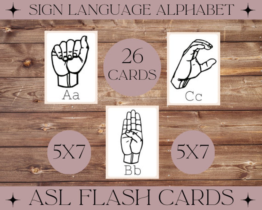 Sign Language Alphabet Flash Cards | ASL | Memorization | ABC | 5x7 ...