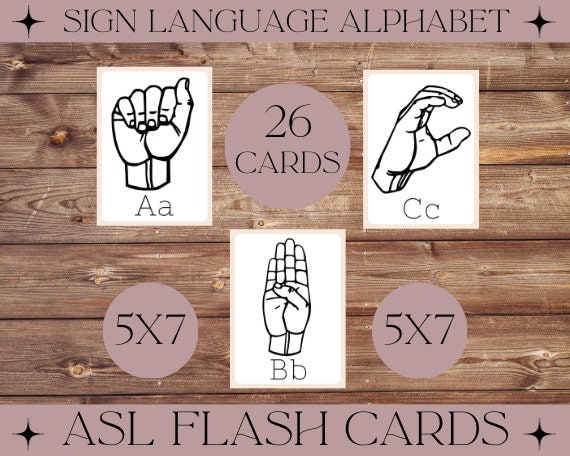 Sign Language Alphabet Flash Cards | ASL | Memorization | ABC | 5x7 ...