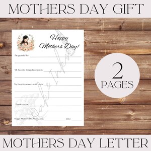 Mothers Day Letters | Gift for Mom | Letters | Fill in the Blank ...