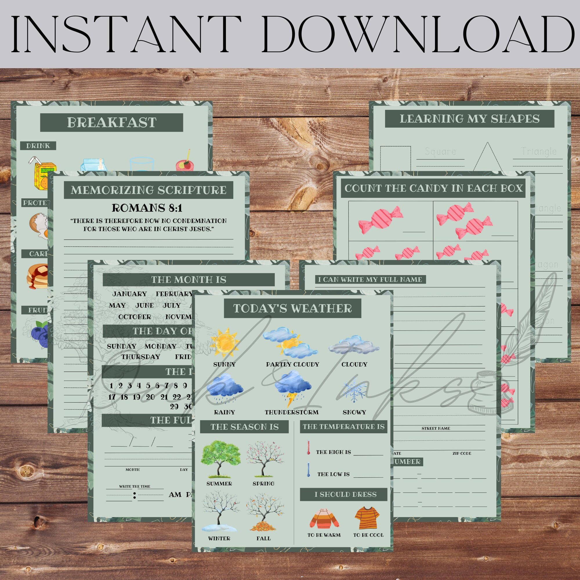 Tropical Leaf Morning Menu | Jungle Theme | Kindergarten | Homeschool ...