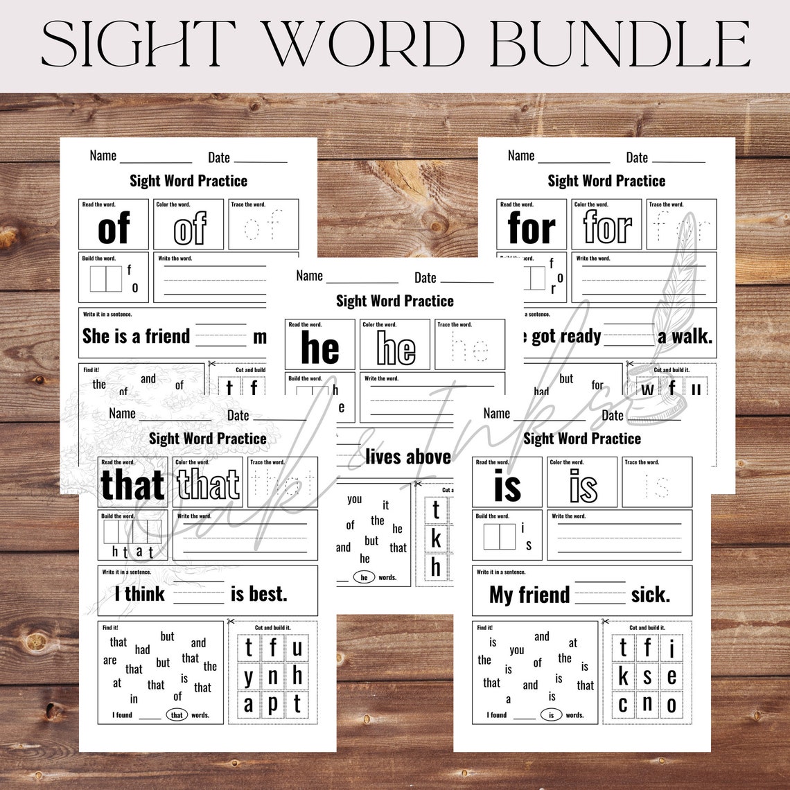 100 Printable Sight Words Worksheets Learning Kindergarten Homeschool ...