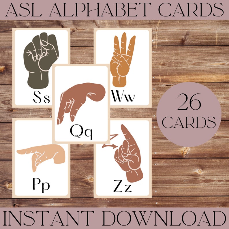 Sign Language Alphabet Flash Cards | ASL | Memorization | ABC | 5x7 ...