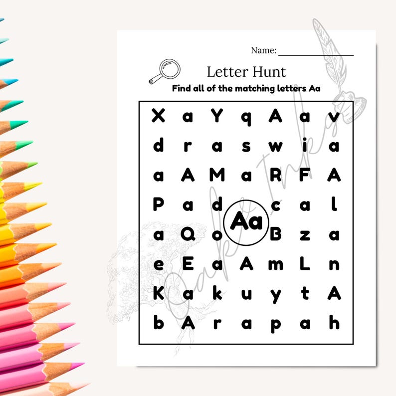 Letter Hunt Uppercase and Lowercase Letters | Printable | Digital Down ...