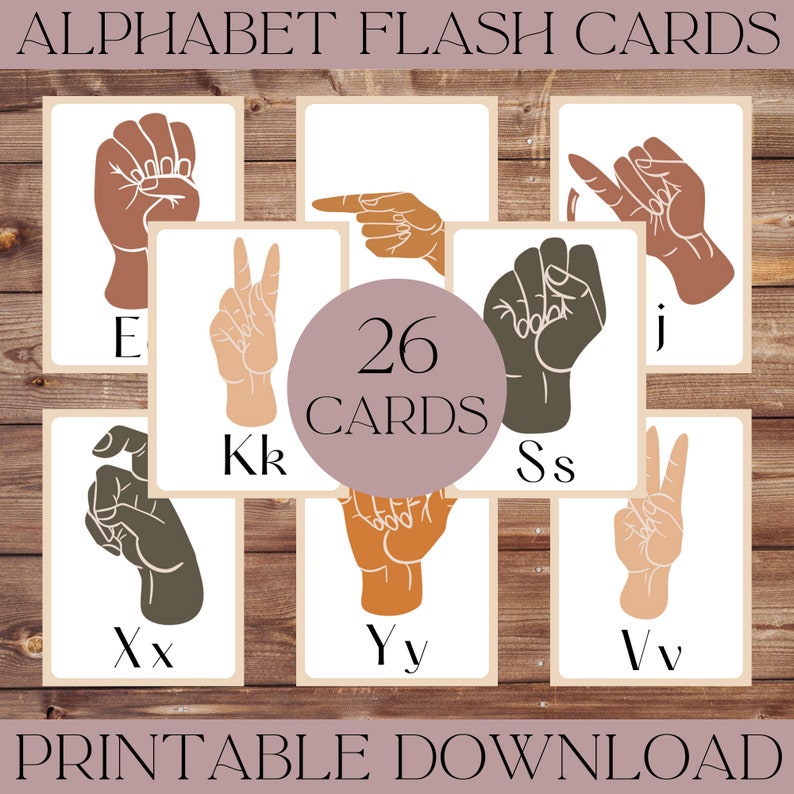Sign Language Alphabet Flash Cards | ASL | Memorization | ABC | 5x7 ...