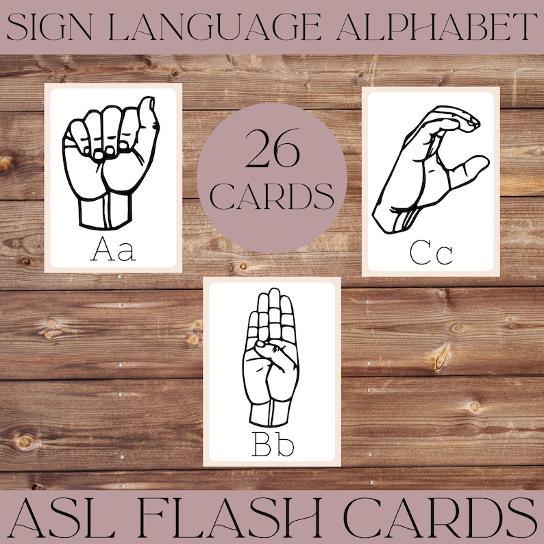 Sign Language Alphabet Flash Cards | ASL | Memorization | ABC | 5x7 ...
