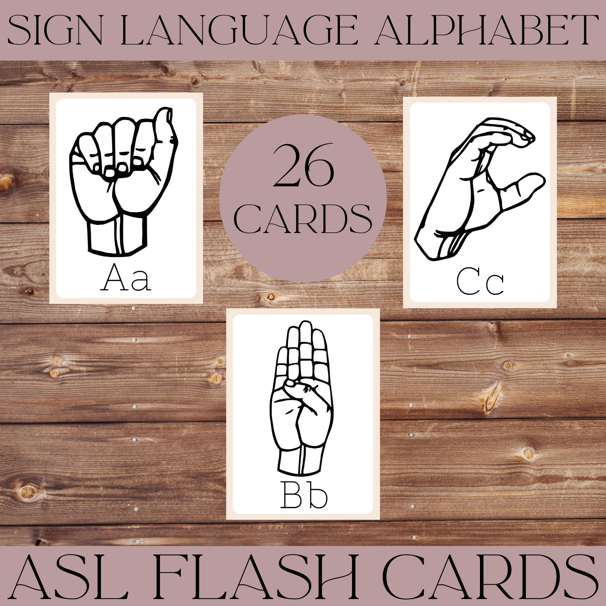 Sign Language Alphabet Flash Cards | ASL | Memorization | ABC | 5x7 ...